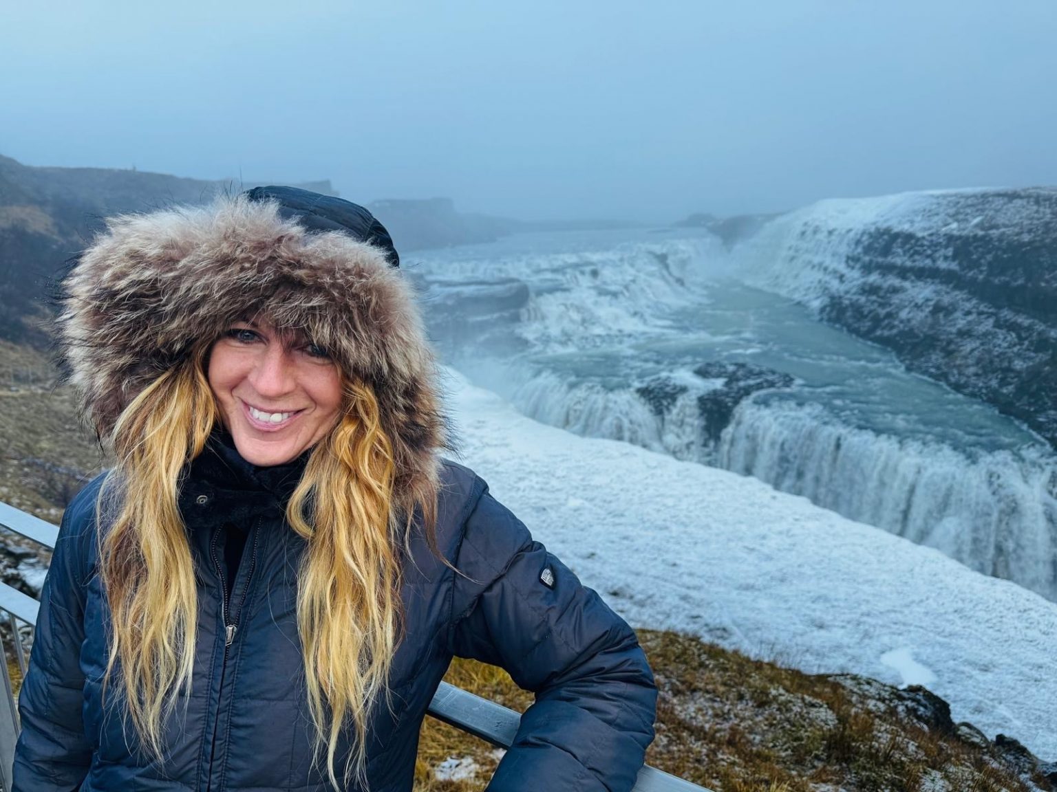 Katherine Flashman Kitson at the Gullfoss Waterfall and Golden Circle ...